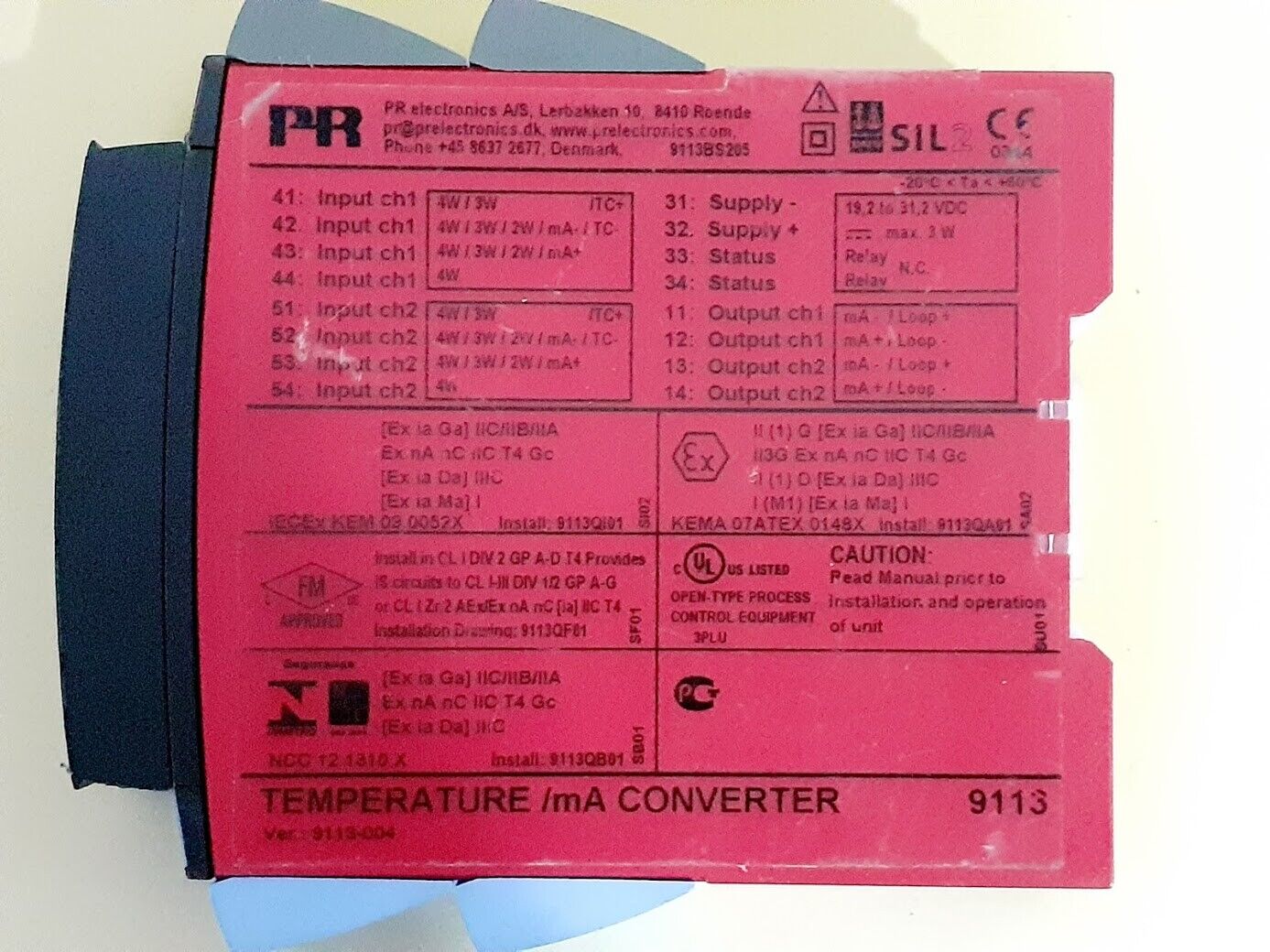PR Electronics 9113BB Ver 9113-004 Temperature /mA Converter – Oasismachinery