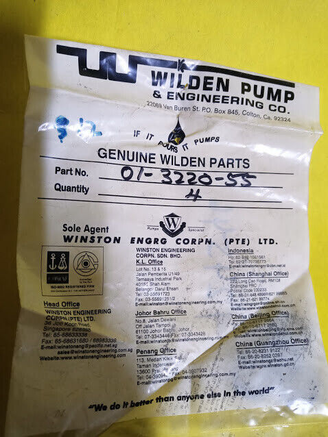 01-3220-55 Glyd-Ring Wilden Pump & Engineering Co. PTFE Pump genuine ...