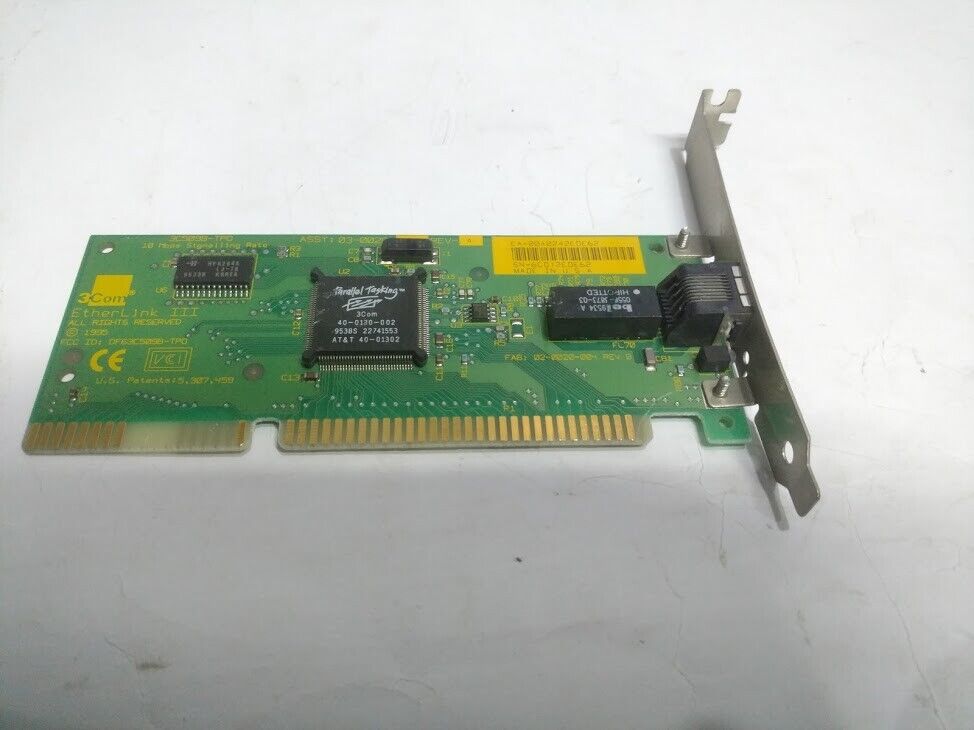 3Com EtherLink III 3C5098-TPO assy 03-0020-004 Rev-A ISA Network Card ...