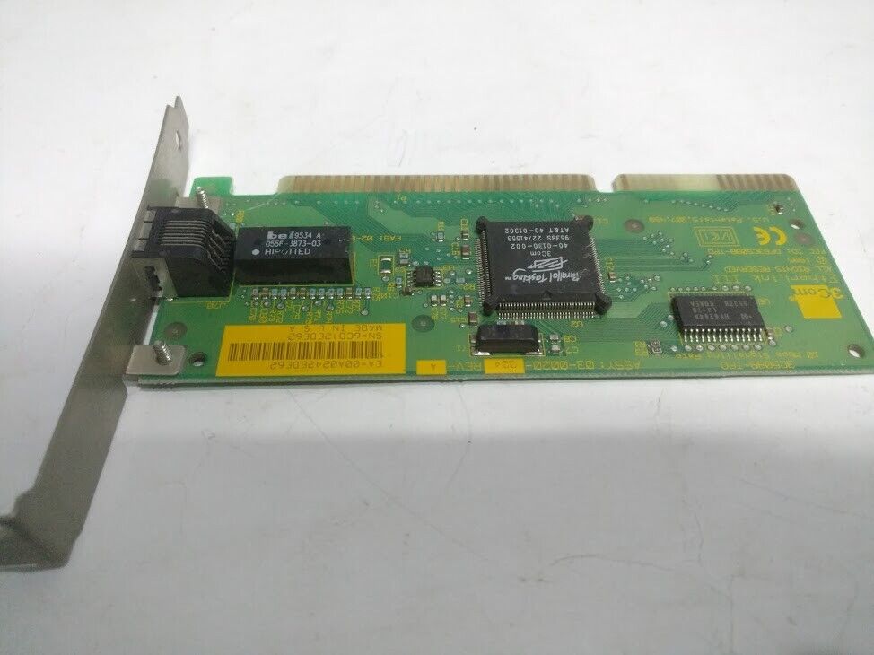3Com EtherLink III 3C5098-TPO assy 03-0020-004 Rev-A ISA Network Card ...