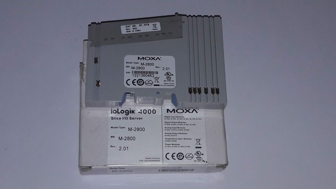 Moxa M-2800 ST-RTB Rev 2.01 1201040000020 IoLogik 4000 Slice I/O Server ...