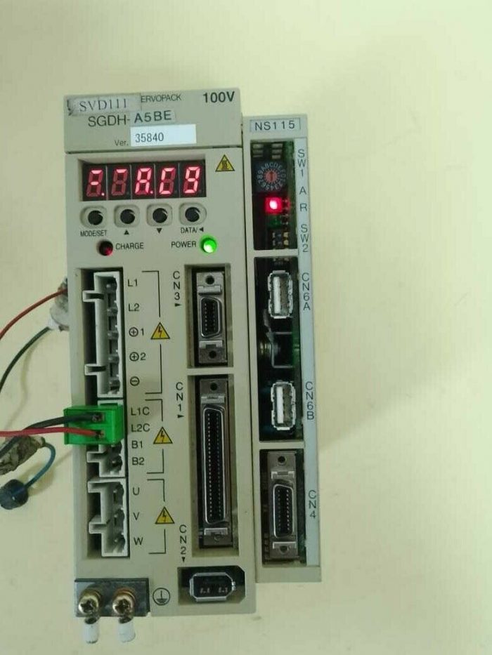 Yaskawa Servopack SVD111 SGDH-A5BE Ver.35840 Servo Drive With JUSP-NS115 Ver.060 – Oasismachinery