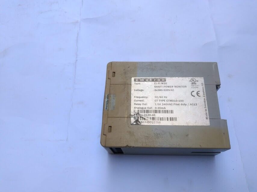 Emotron EL-FI M20 01-2520-40 Shaft Power Monitor CT Type CTM010-100 M20 ...