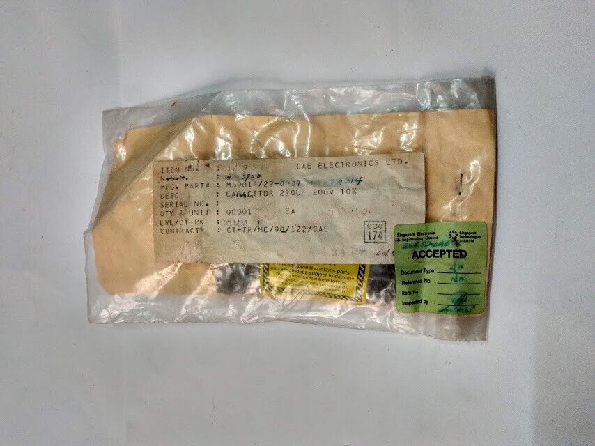 CAE Electronics LTD M39014/22-0087 Capacitor 220UF 200V 10% New ...