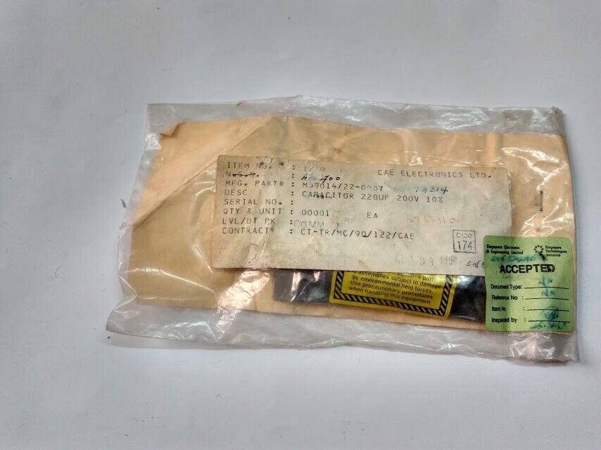 CAE Electronics LTD M39014/22-0087 Capacitor 220UF 200V 10% New ...