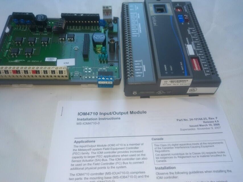 Johnson Controls MS-IOM4710-0 Rev G S/W Ver 4.0 MS-IOU4710-0 Input Output Module – Oasismachinery