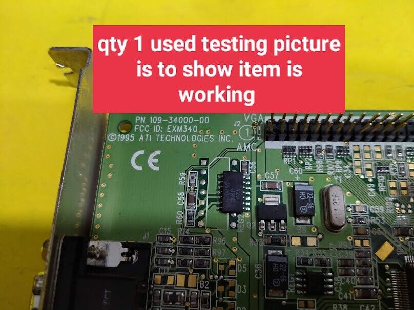 ATI 3d Rge Mach64 VT 113-34004-104 ExM340 Assy. 109-34000-00 PCI VGA ...