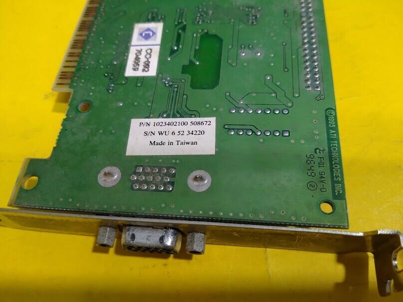 ATI 3d Rge Mach64 VT 113-34004-104 ExM340 Assy. 109-34000-00 PCI VGA ...