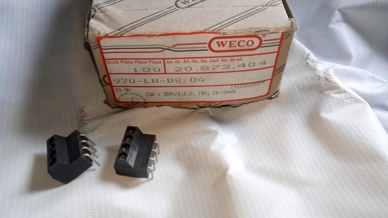 Weco 970-LH-DS/04 terminal block pcb mount 5.00 mm (0.197 in) Spacing ...