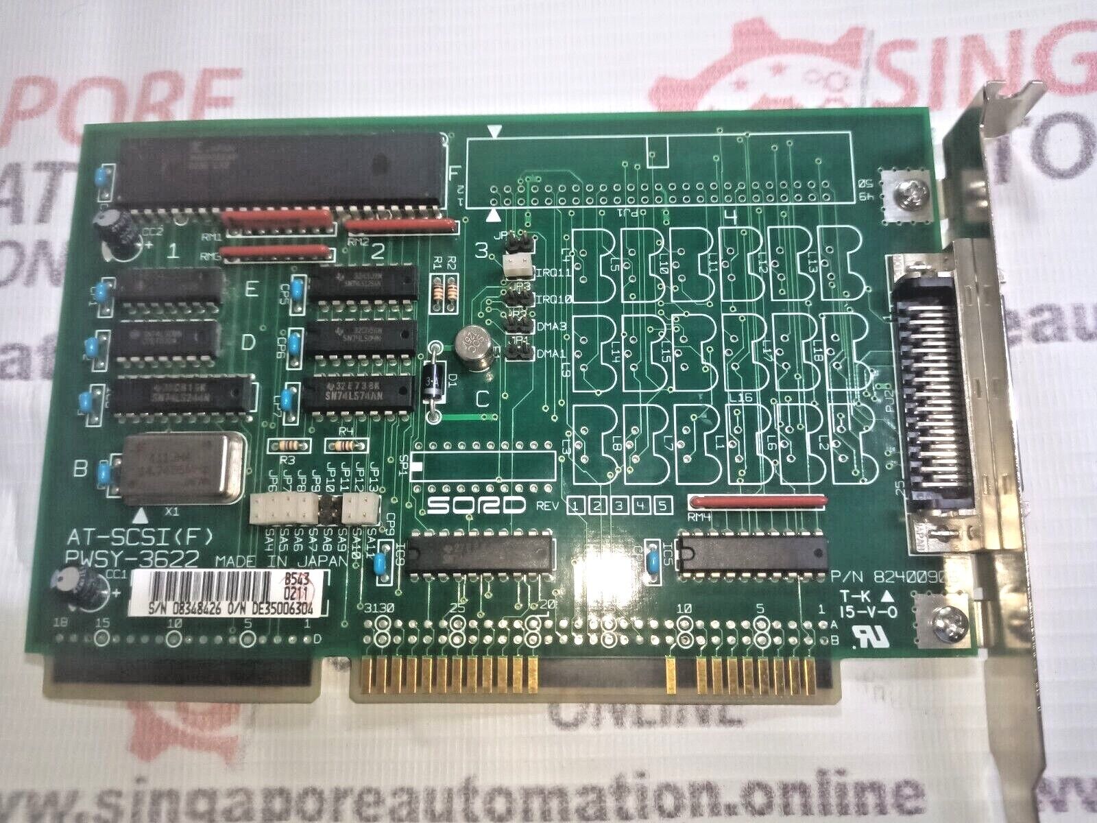 Sord SCSI card PWSY-3622 AT-SCSI(F) P/N. 82300906 ISA PC interface SORD ...