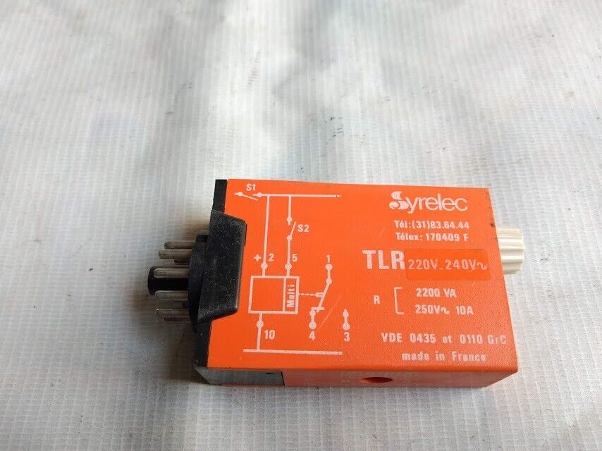 Syrelec Controls TLR 220V 2500VA 250V 10A Time Delay Relay Crouzet ...