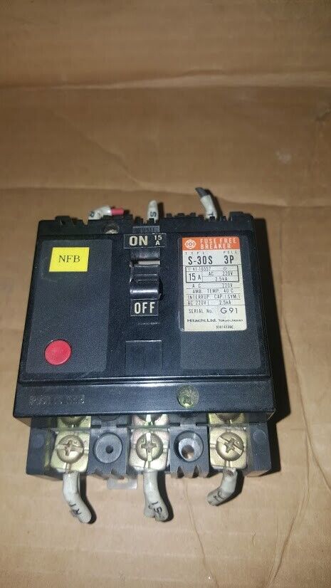 Hitachi Ltd Japan S-30S 3p 15A Pole Fuse Free Breaker S30S – Oasismachinery