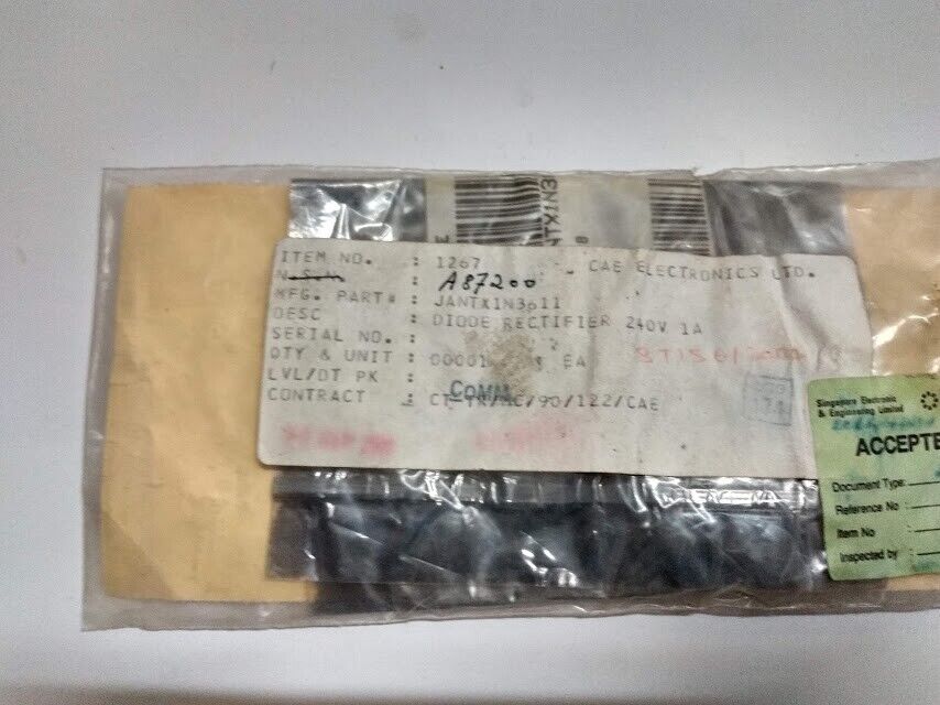 CAE Electronics LTD JANTX1N3611 Diode Rectifier 240V 1A JANTX1N3611 New ...