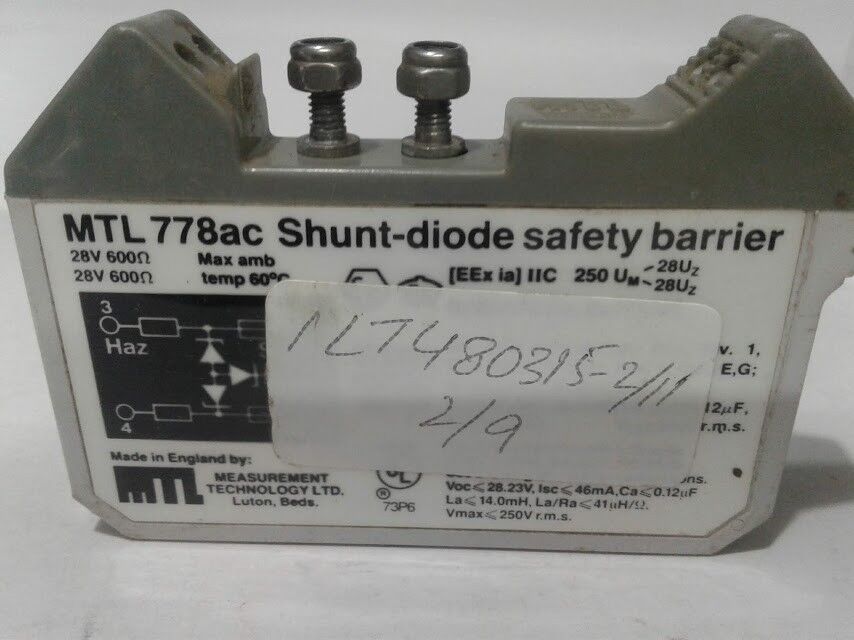 MTL 778AC Shunt-Diode Safety Barrier Measurement Technology ...