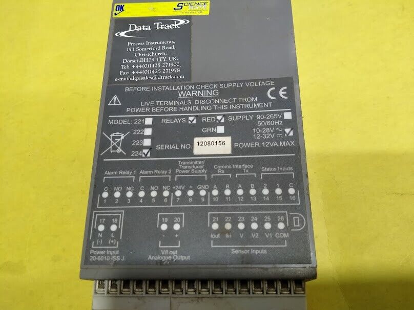 Data Track 224 Data Track process instruments Tracker 200 TRACKER ...